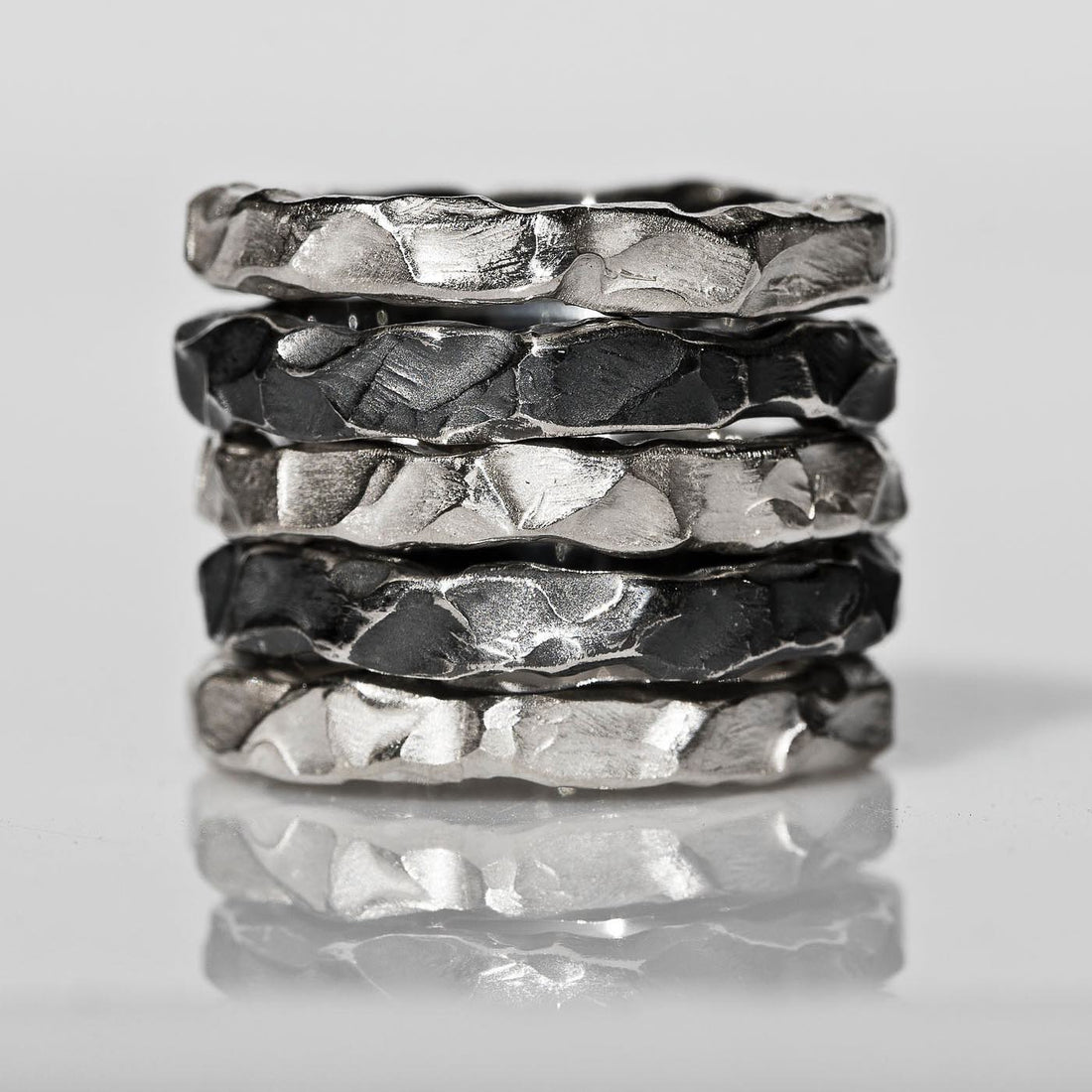 Möbius Ring Set P5 Black&White Modular Collection DENIS MUSIC – Angel ...